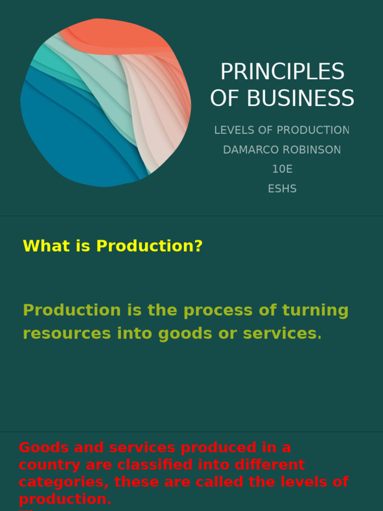 Levels of Production | PDF