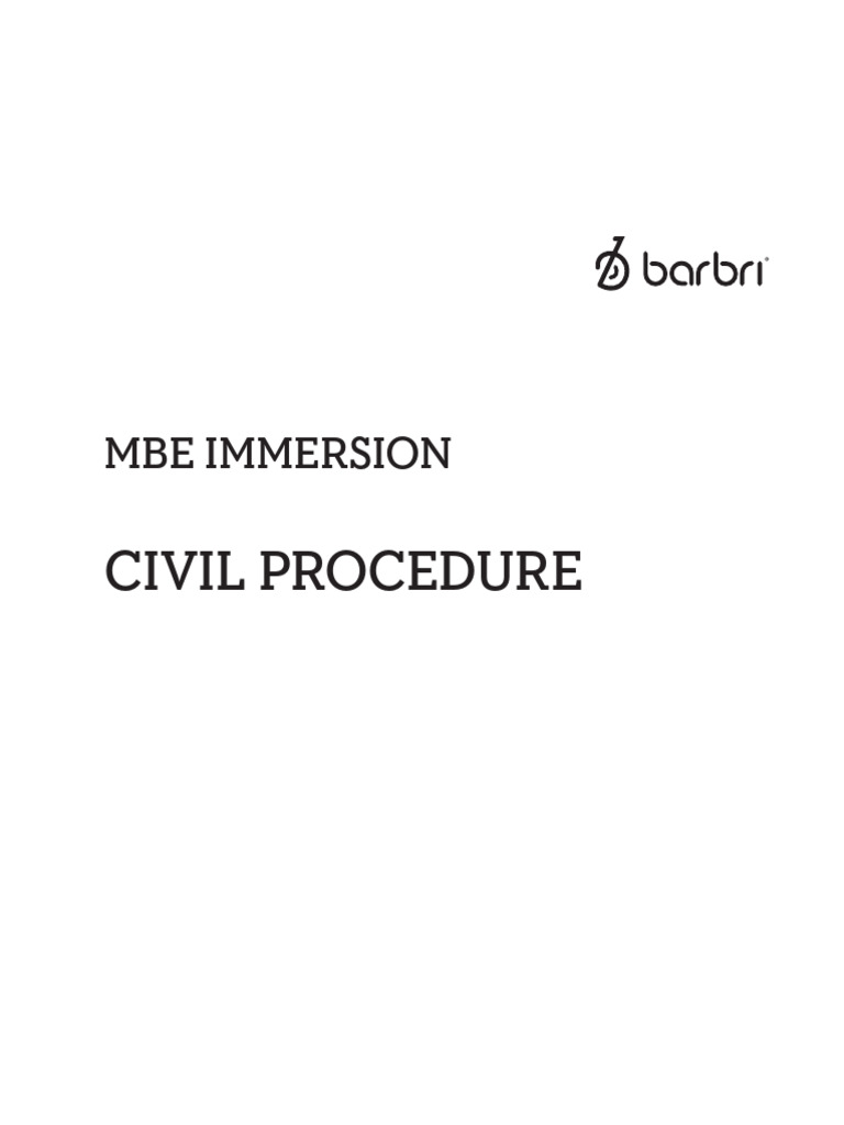 MBE Immersion Civil Procedure Q&A T | PDF | Default Judgment ...