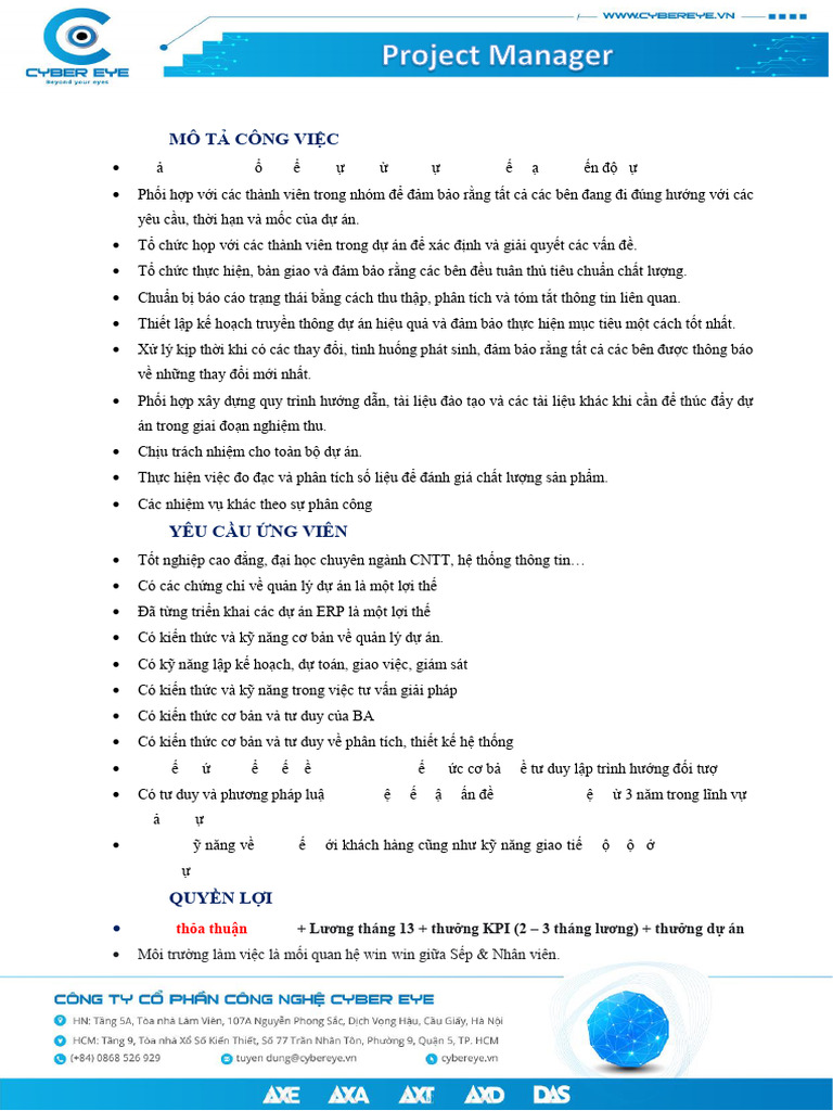 PTDA - Project Manager | PDF