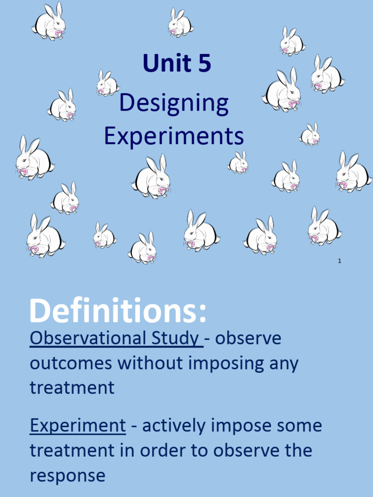 Designing Experiments for Rabbit Food Testing | PDF | Experiment ...