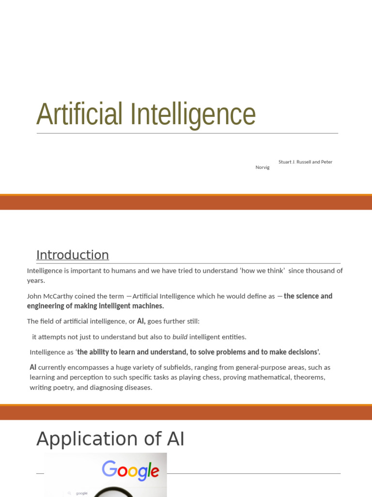 Ai Introduction | PDF | Intelligence (AI) & Semantics | Artificial Intelligence