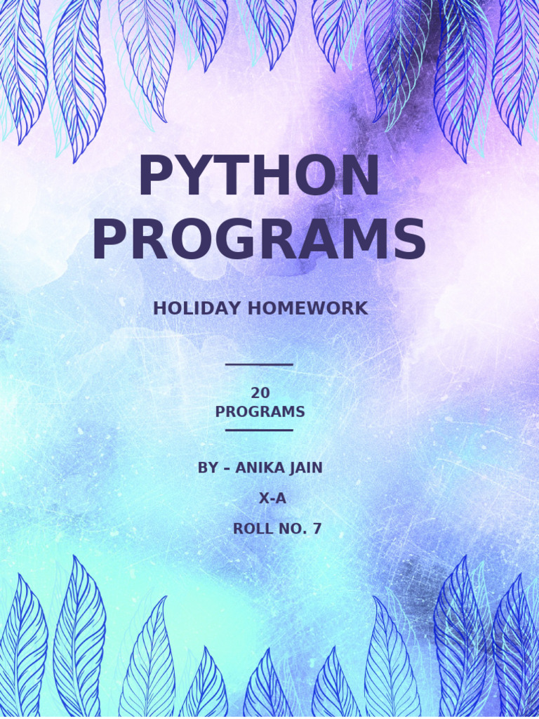 Python Programs | PDF