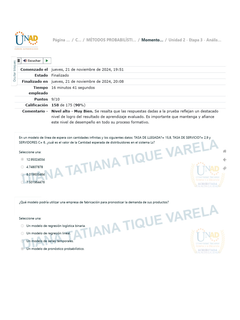 Unidad 2 - Etapa 3 - Análisis y Aplicación - Cuestionario de Evaluación ...