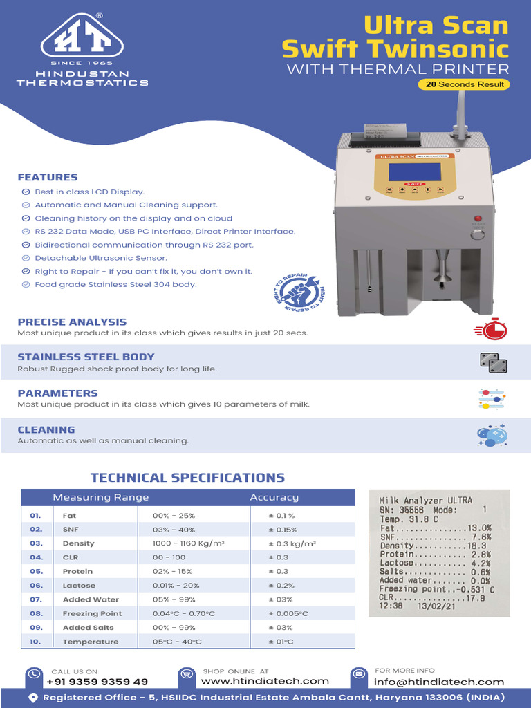 Swift Twinsonic With Thermal Printer | PDF