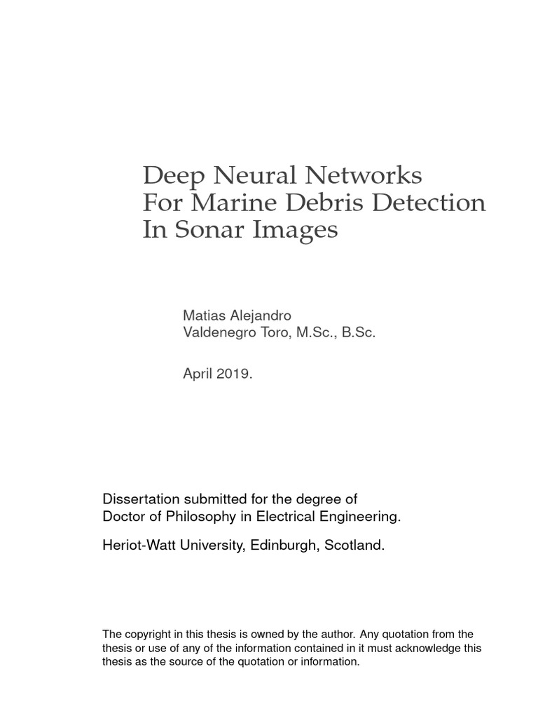 Deep Neural Networks For Marine Debris Detection in Sonar Images | PDF | Artificial Neural ...