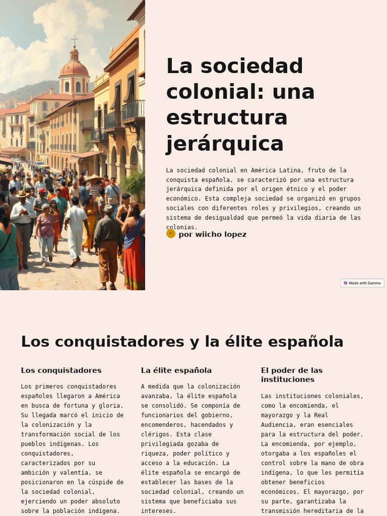 La Sociedad Colonial Una Estructura Jerarquica | PDF | Nueva españa ...