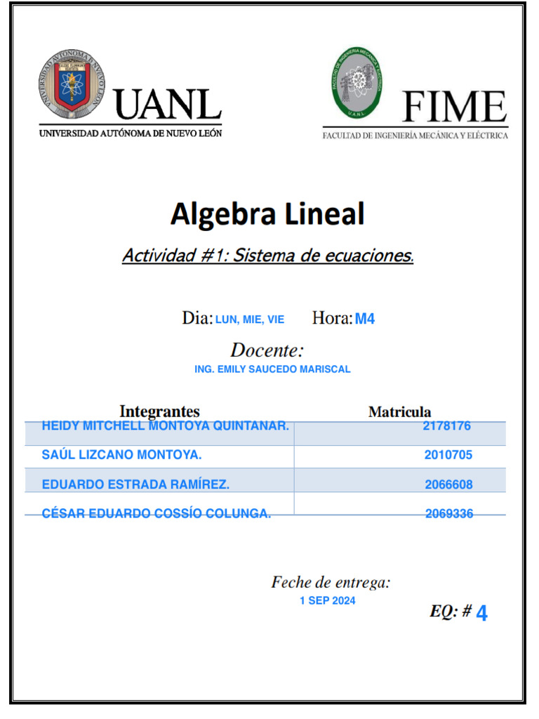 AF1 Álgebra Lineal | PDF