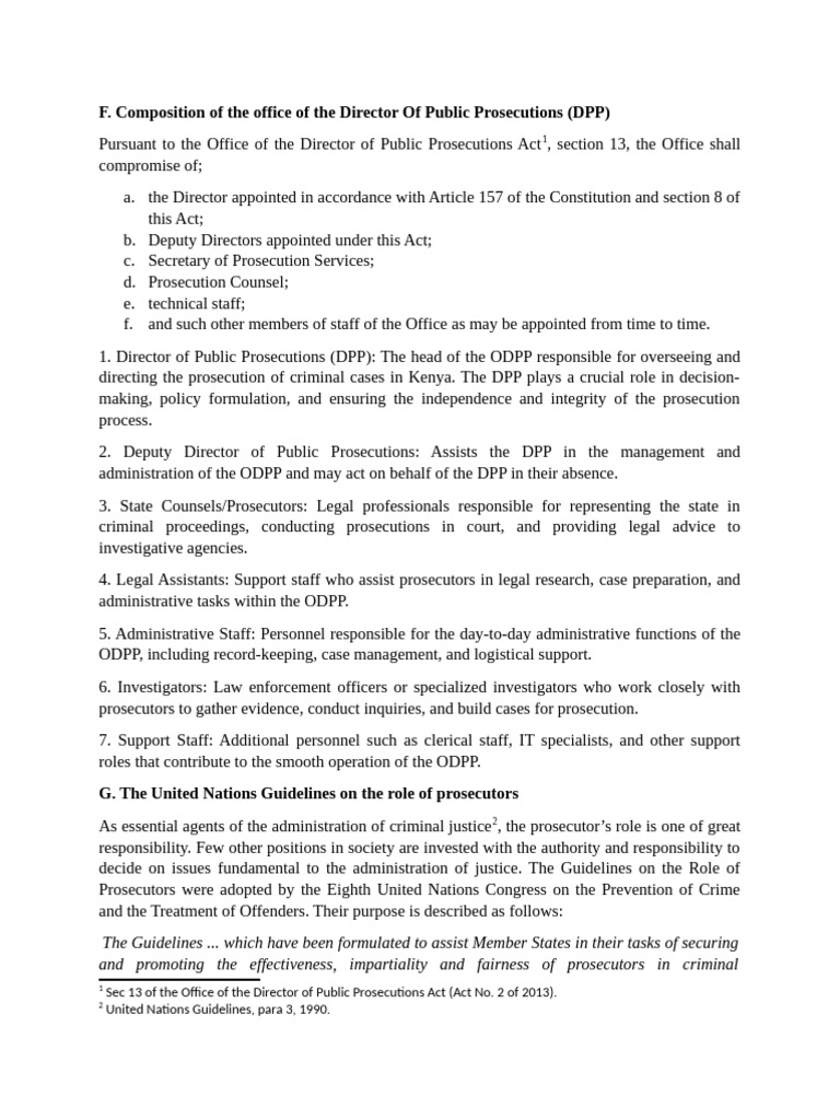 ODPP COMPOSITION and UN Guidelines | PDF | Prosecutor | Crime & Violence