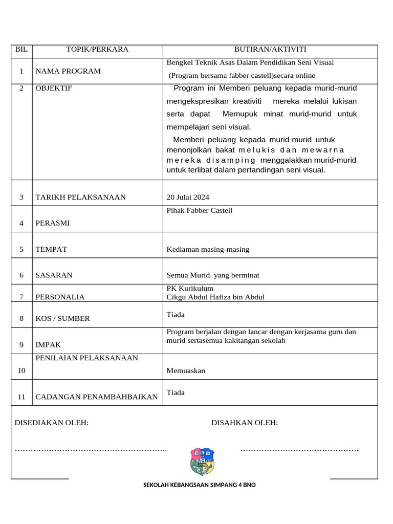 LAPORAN PROGRAM PSV | PDF