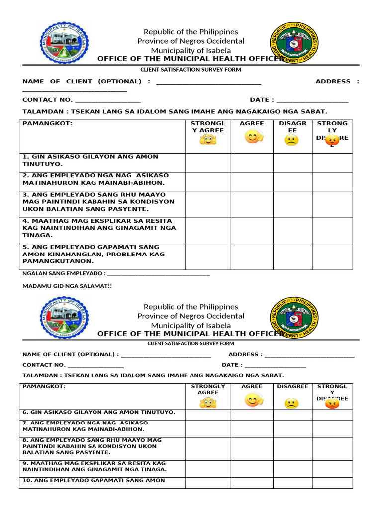 Client Satisfaction Form | PDF