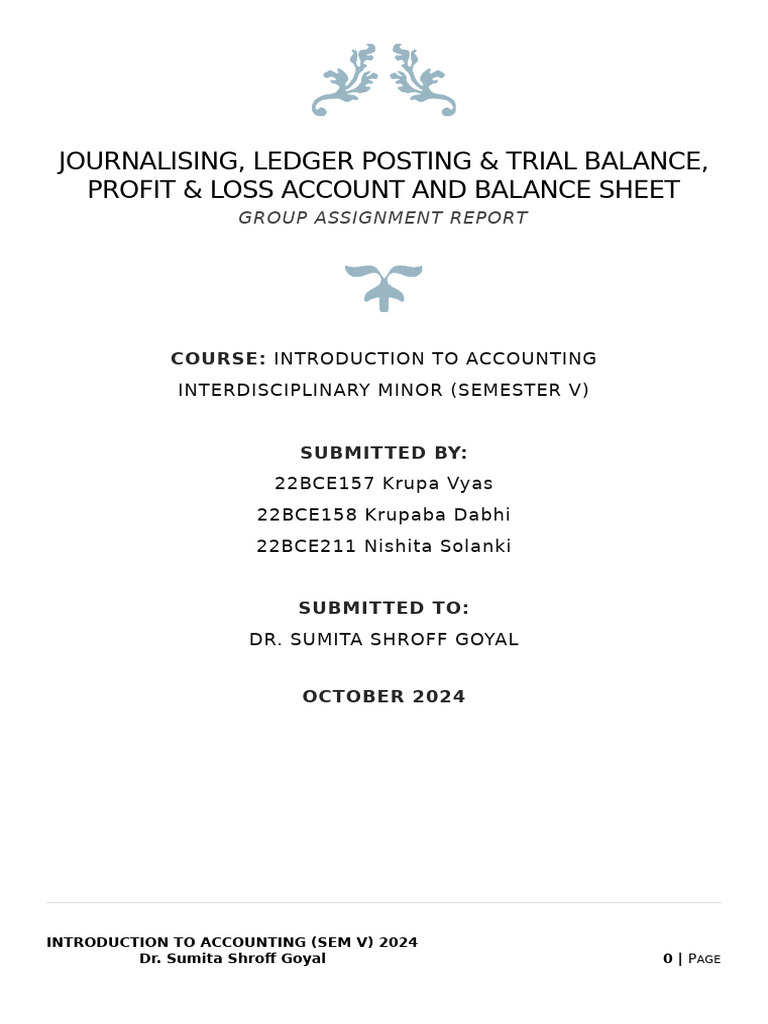 GROUP ASSIGNMENT REPORT - Final | PDF | Debits And Credits | Soil