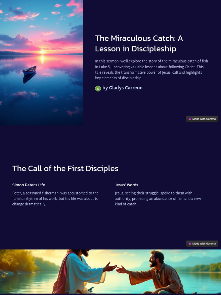 Miraculous Catch: Discipleship Lessons | PDF | Disciple (Christianity) | Jesus