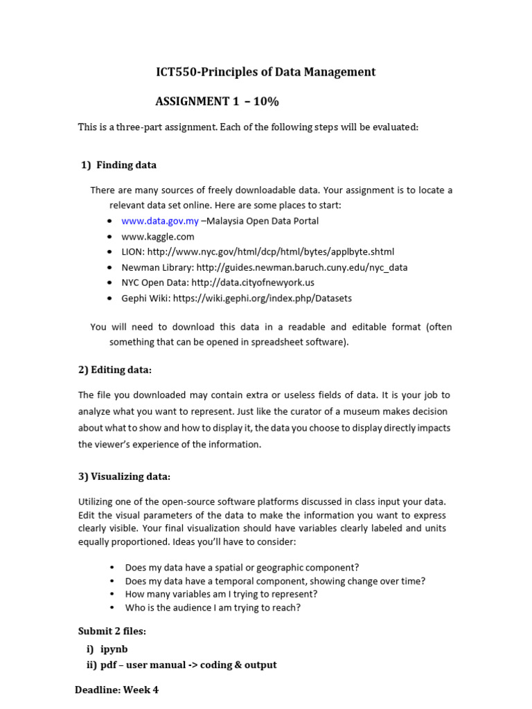 Data Management Assignment Overview | PDF