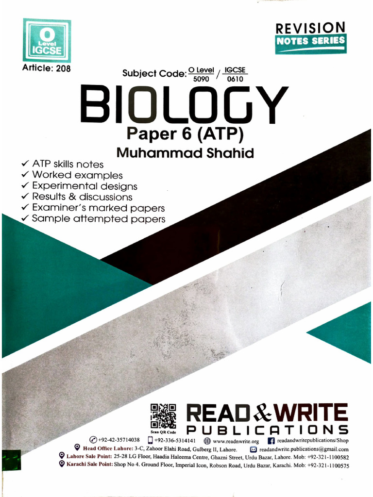 O Level Biology ATP Notes by Muhammad Shahid | PDF | Histogram | Chart