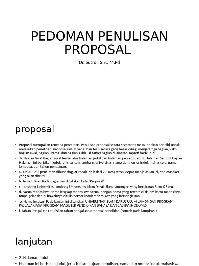 Panduan Penulisan Proposal Penelitian | PDF