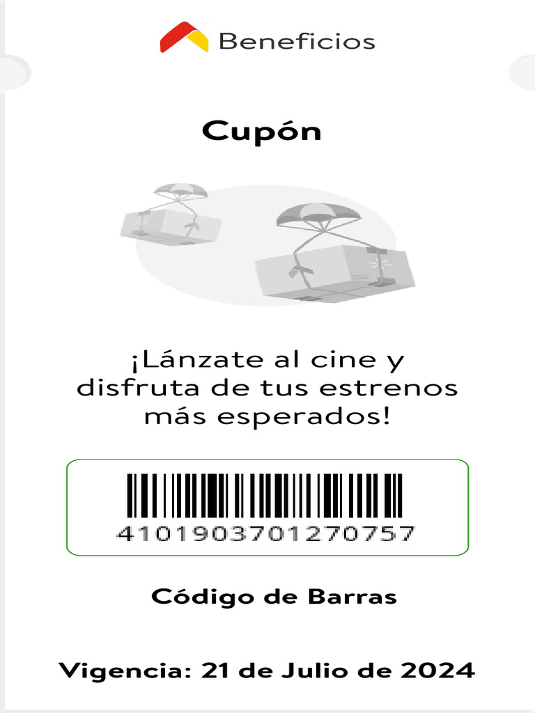 Cupon - ¡Lánzate Al Cin - 4101903701270757 | PDF