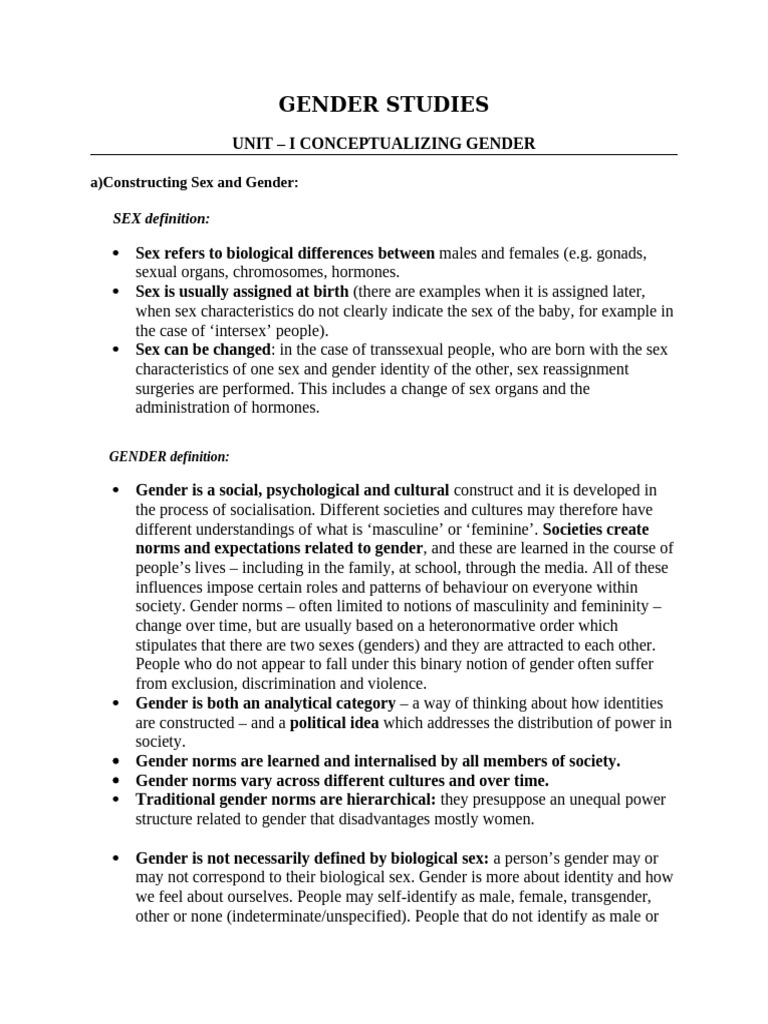 Gender Studies | PDF | Gender | Gender Studies