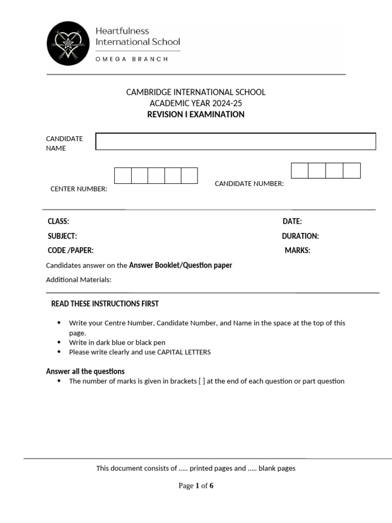 Revision I and Ii Cambridge Cover Page | PDF