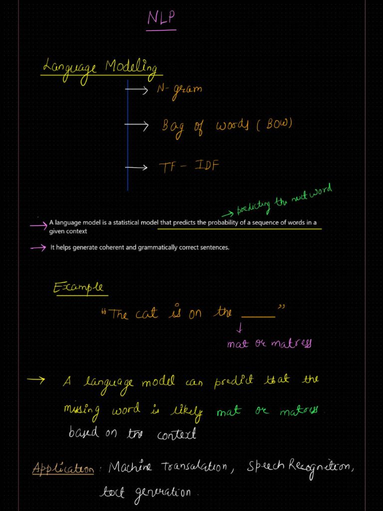 Language Modeling - Notes | PDF