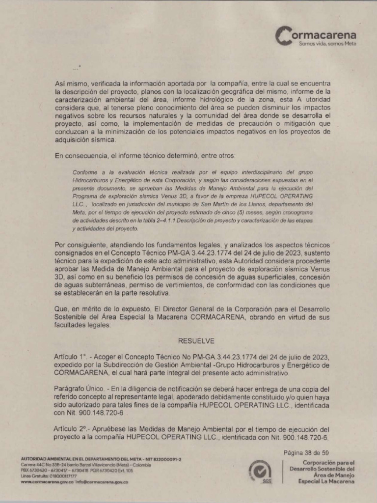 Resolucion 1820 Exp 337013003337011064337011031 - Compressed | PDF | Agua | Naturaleza