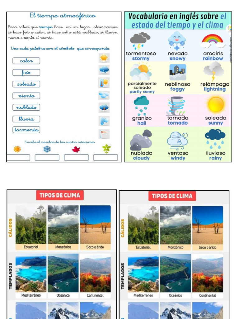 Actividades Estado Del Tiempo y Clima | PDF
