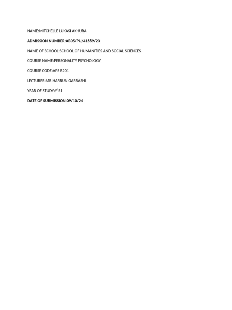 Mitchelle Lukasi Akhura's Admission Details | PDF