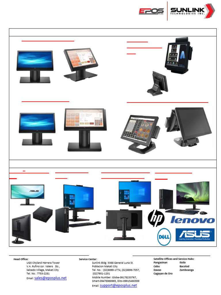 Product Offerings | PDF | Printer (Computing) | Point Of Sale