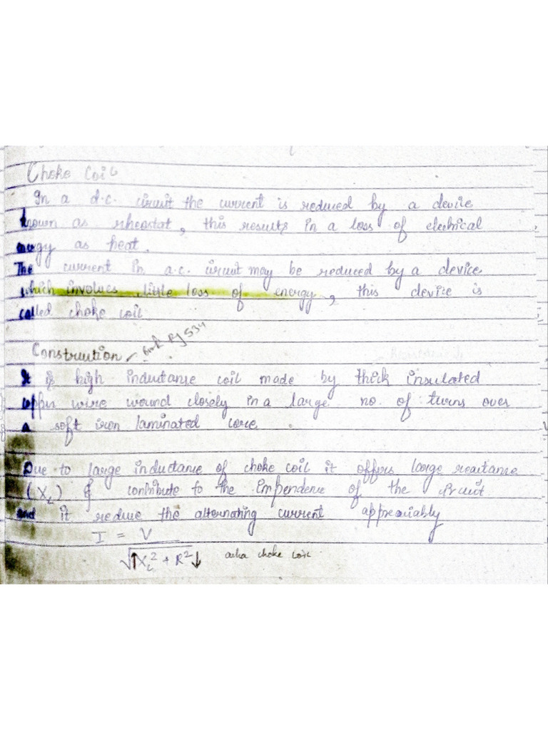 Choke Coil and Resonant Circuit | PDF