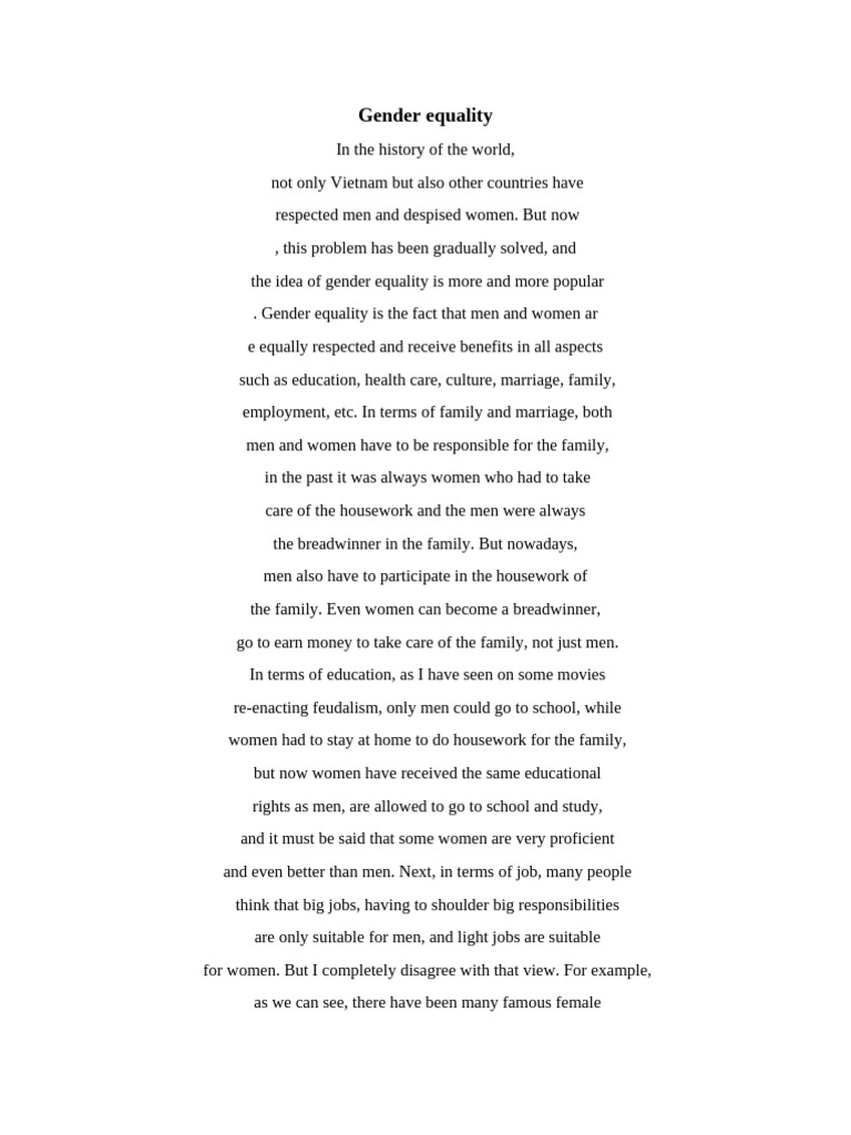 Gender Equality | PDF