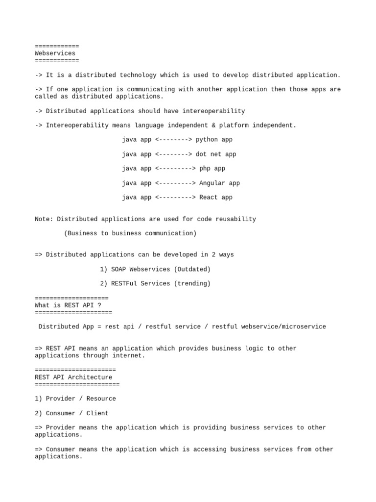 RESTAPI Notes | PDF | Web Service | Xml RESTAPI Notes | PDF | Web Service | Xml