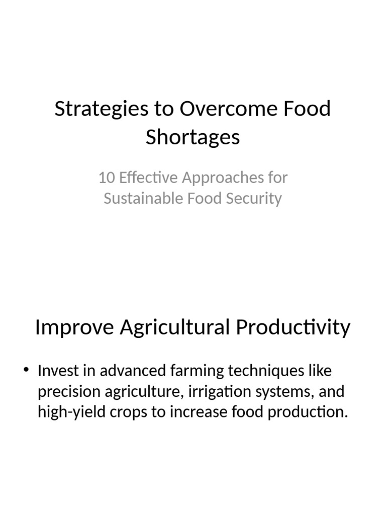Food Shortages Strategies | PDF