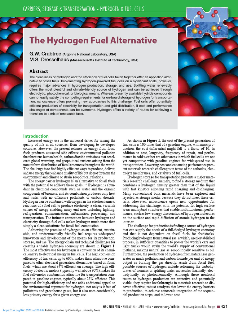 Hydrogen Fuel Cells: Challenges & Solutions | PDF | Hydrogen | Fuel Cell