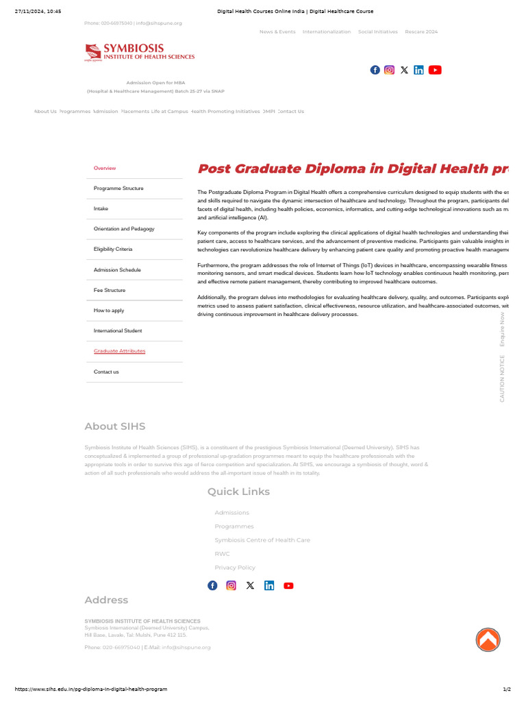 Digital Health Courses Online | PDF | Internet Of Things | Health Care