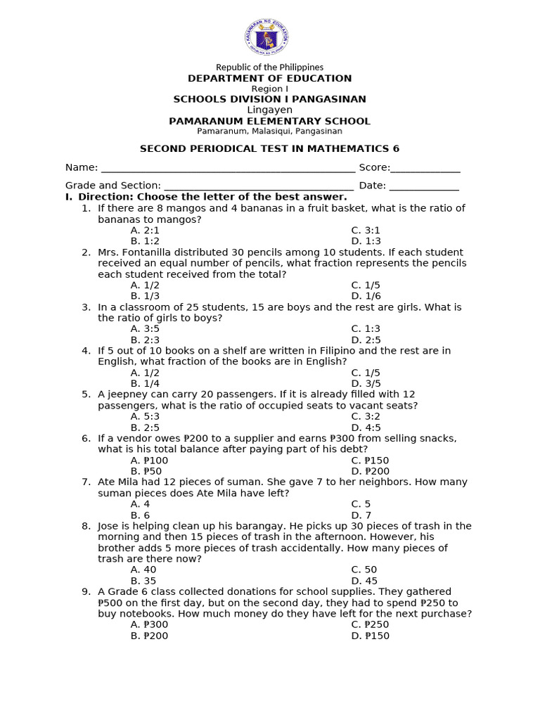 Math 6 | PDF | Arithmetic | Mathematics