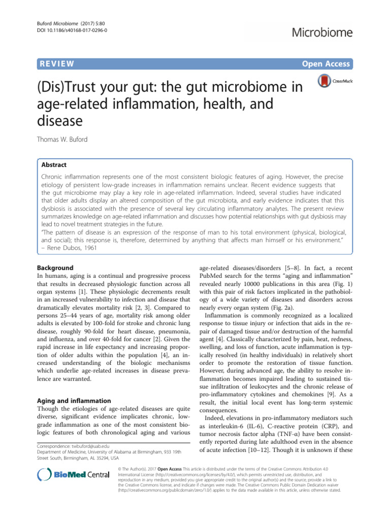 (Dis) Trust Your Gut The Gut Microbiome in Age-Related Inflammation ...