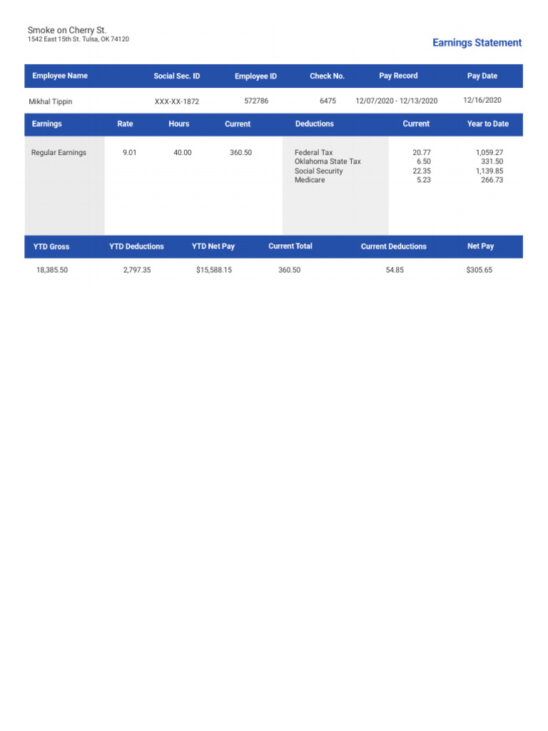 Paystubs 710232 | PDF