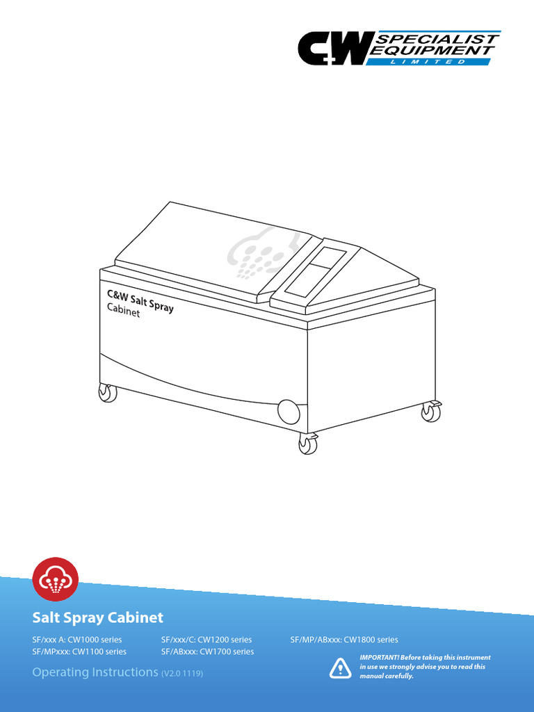 C&W Salt Spray Cabinet Operating Guide | PDF | Sodium Chloride | Sodium