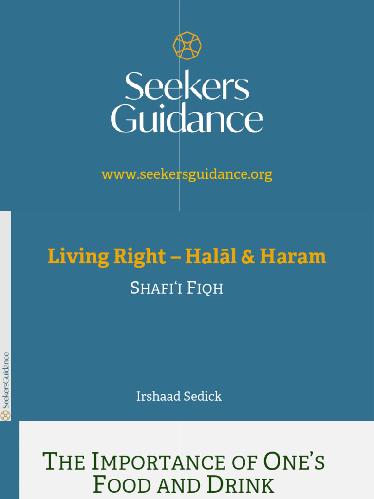 02 Living Right - Halal Haram Foods - Shafi I Fiqh | PDF | Theocracy ...