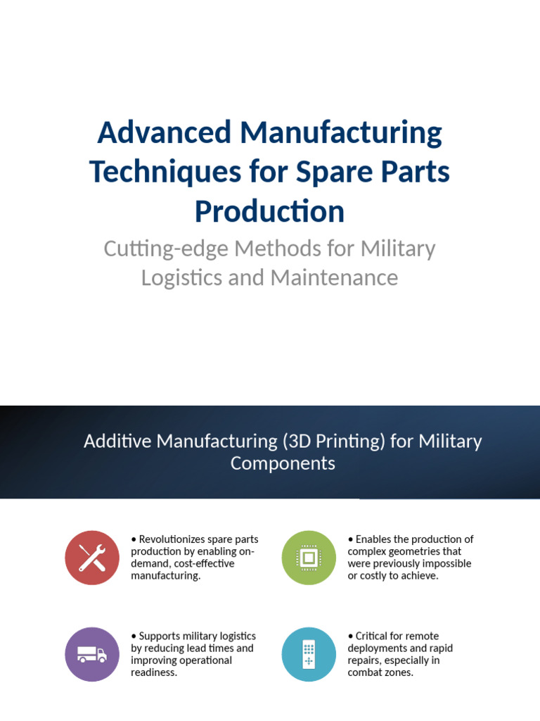 Advanced Manufacturing Techniques Military | PDF | 3 D Printing | Logistics