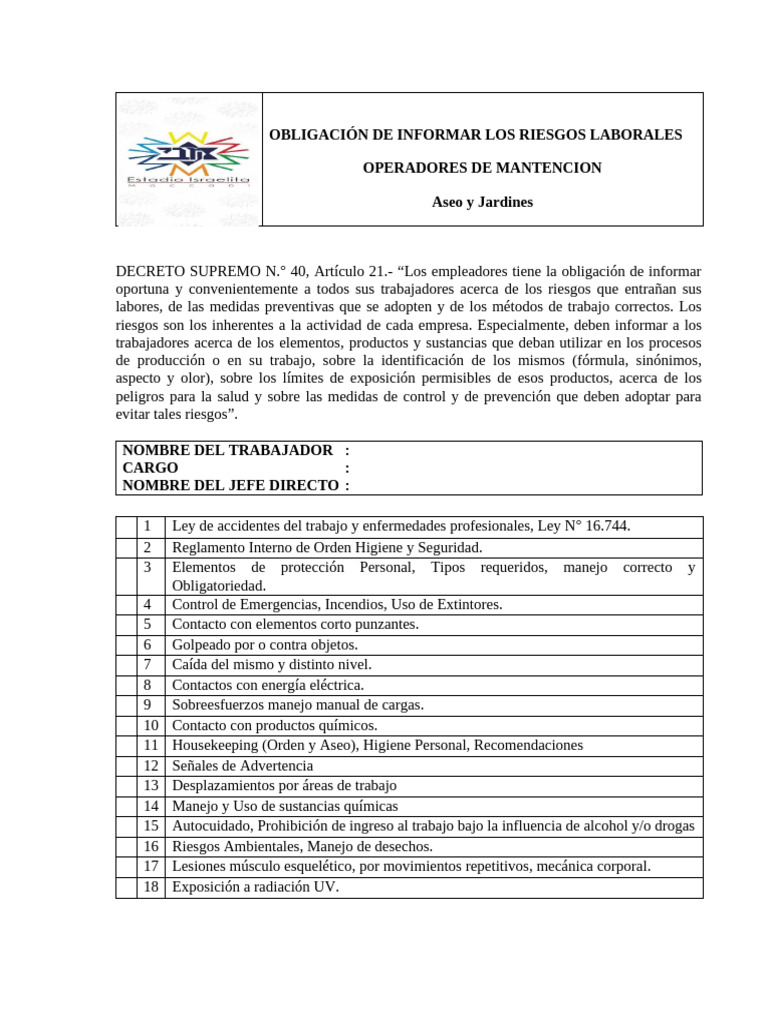 Formato Odi 2 | PDF | Higiene