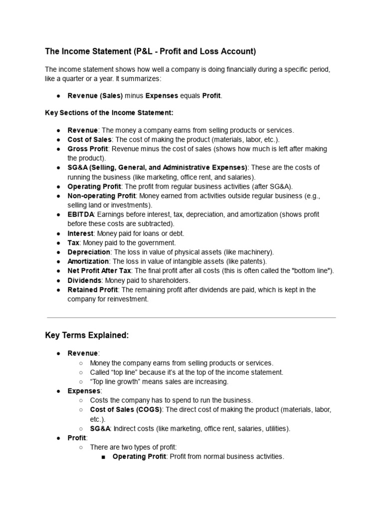 Financial Terms | PDF | Net Income | Income Statement