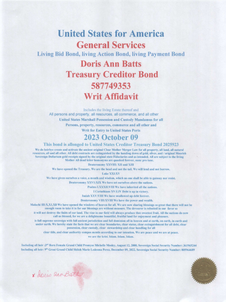 20241125184346doris Ann Batts Treasury Creditor Bond | PDF