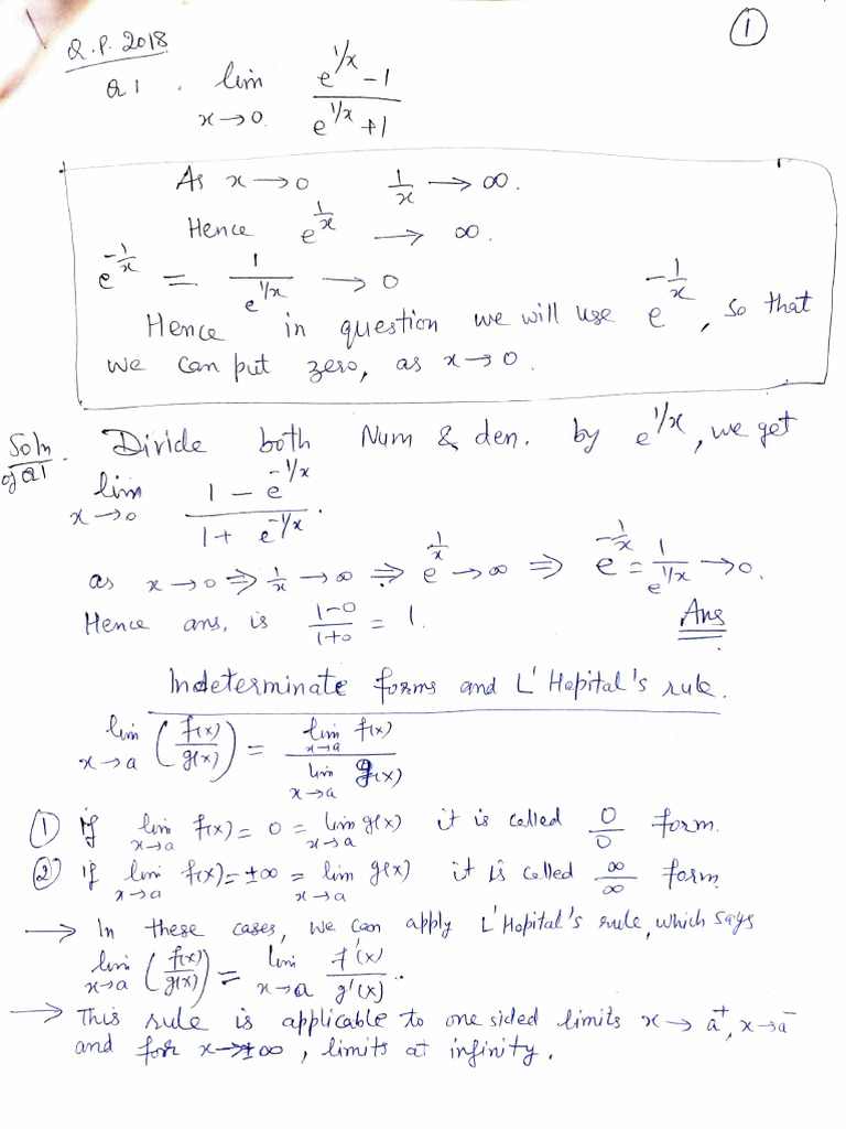 Evaluate Limits with L'Hôpital's Rule | PDF