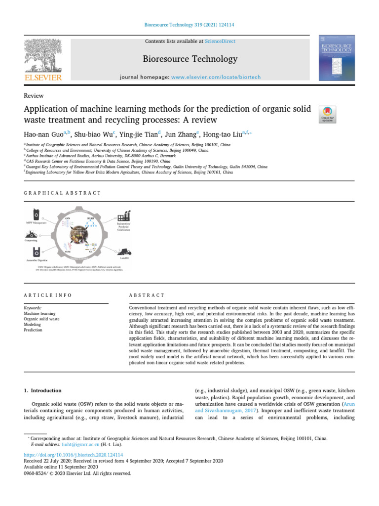 ML in Organic Waste Management | PDF | Machine Learning | Incineration