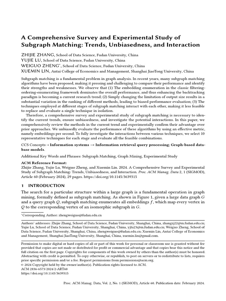 A Comprehensive Survey and Experimental Study of Subgraph Matching ...