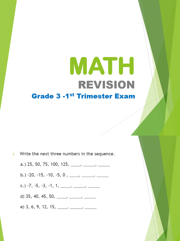 MATH 1st Trimester Revision | PDF