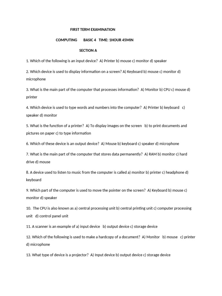 Computing Basic 4 | PDF | Input/Output | Computer Monitor Computing Basic 4 | PDF | Input/Output | Computer Monitor