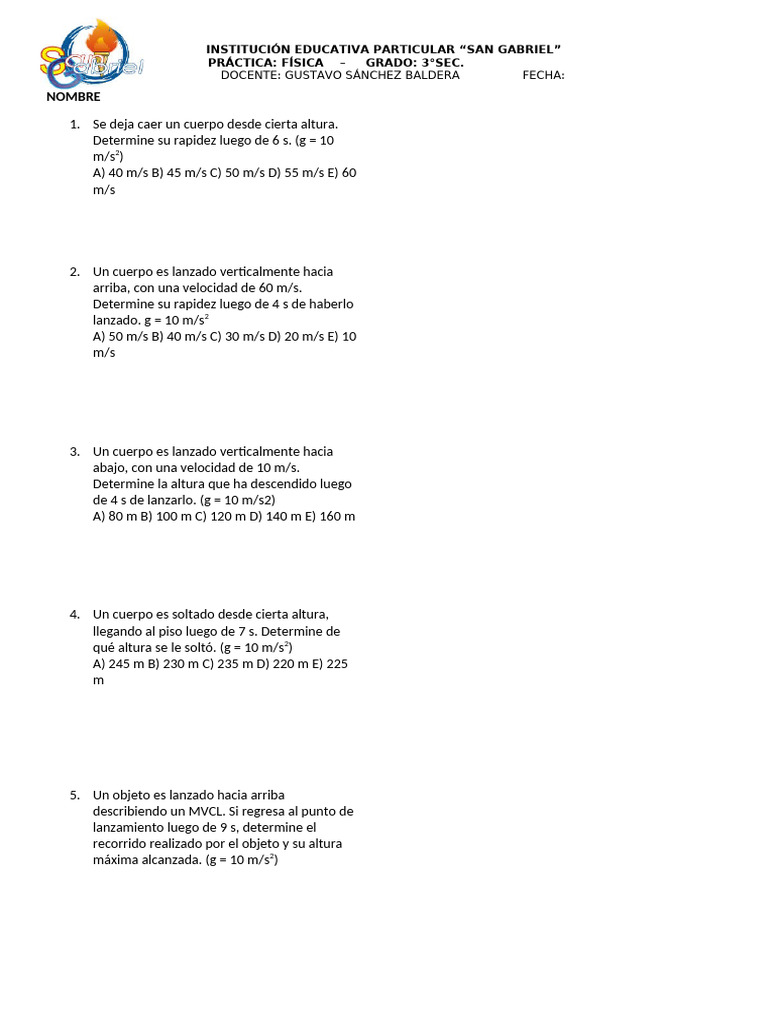 Practica 3to, Física | PDF