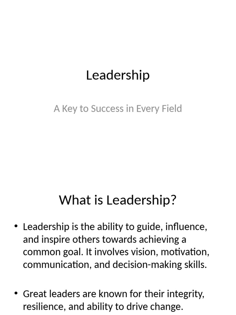 Leadership Presentation | PDF