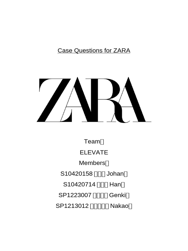 2024 Questionsfor Zara | PDF | Retail | Brand